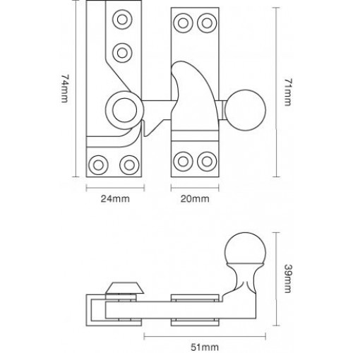 Croft 4119 Sash Fastener in Brass Bronze Black Chrome or Nickel from ...