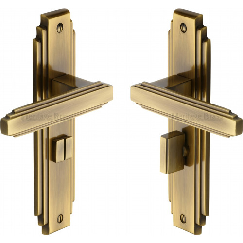 Deco 1920s 1930s Lever Handles on Backplate in Antique Brass from ...