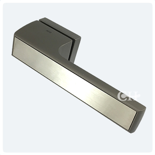 Contemporary Lever Handles On Rectangular Rose in Titanium Bronze With ...