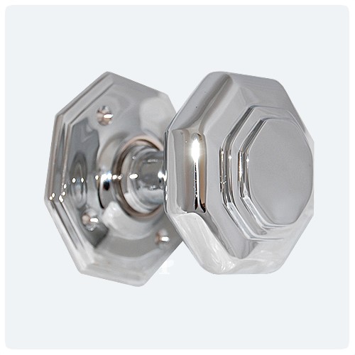 Croft 4180 Flat Octagonal Door Knobs in Chrome Nickel Brass or Bronze From Cheshire Hardware ...
