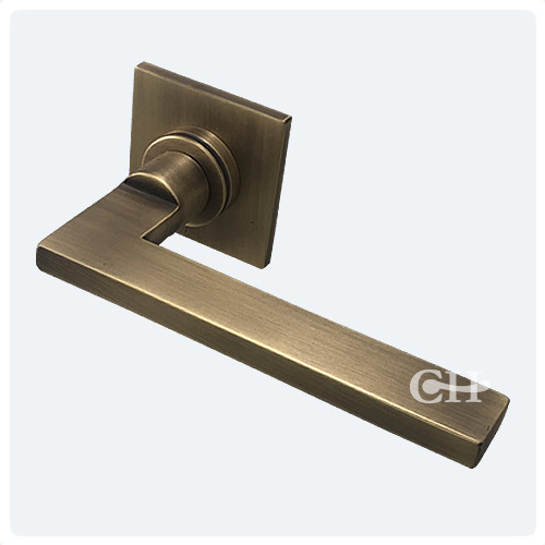 Aldaba Innova Square Blade Lever Door Handles in Antique Brass | Door ...