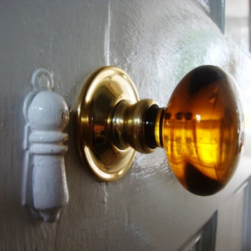 Amber Glass Door Knobs Mortice Or Rim | Door handles & door accessories | Cheshire Hardware