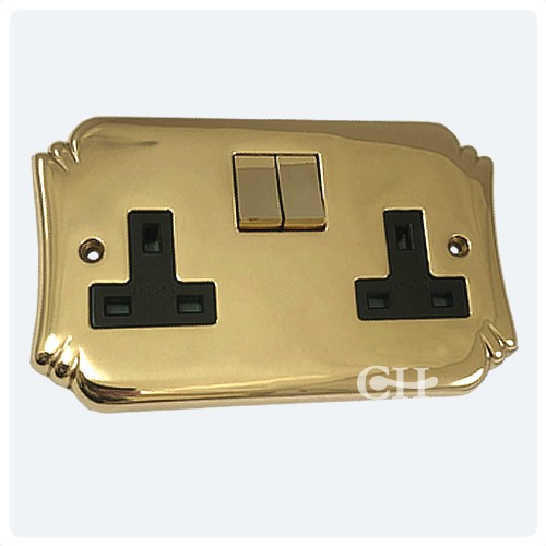 Brassart Art Deco Electrical Sockets in Brass Bronze Chrome or Nickel ...
