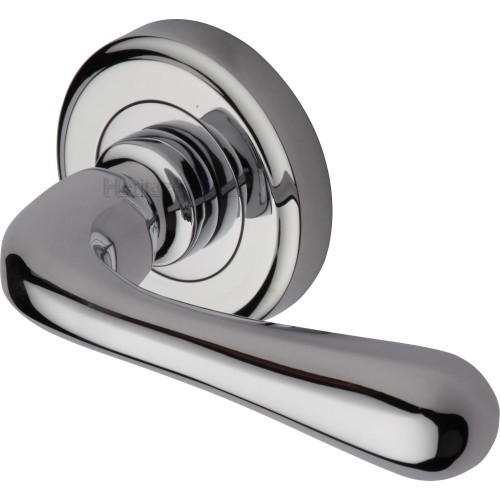 Classic Lever Handles on Rose in Polished Chrome from Cheshire Hardware ...
