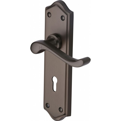 Marcus Buckingham Lever Handles on Backplate in Matt Bronze from ...