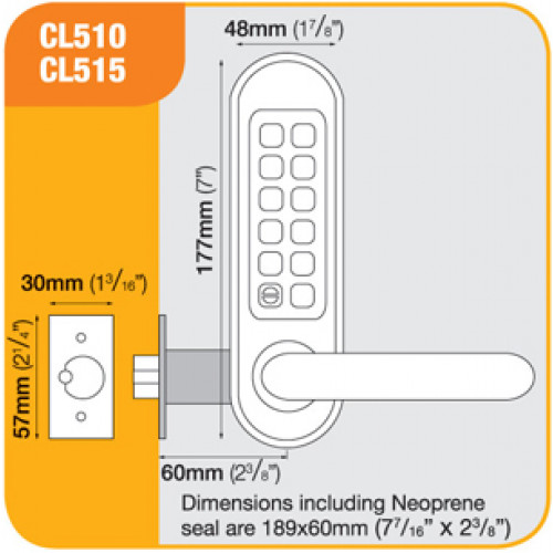 Codelocks 515 SSS Satin Stainless Steel Digital Locks from Cheshire ...