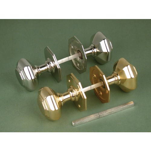 Octagonal Door Knobs in Polished Brass from Cheshire Hardware | Door ...