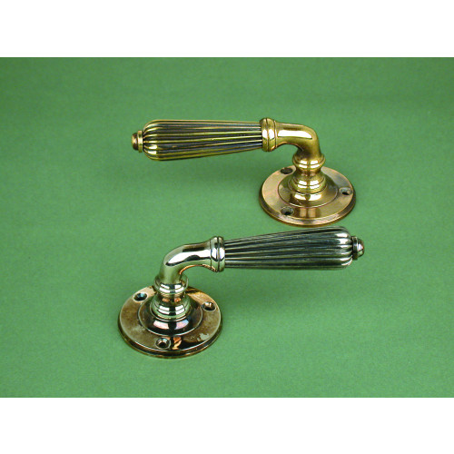 Regency Reeded Lever Door Handles in Nickel or Aged Brass from Cheshire ...