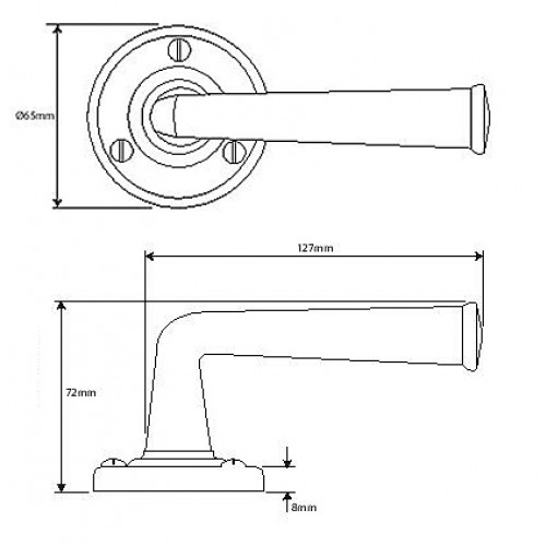 Finesse Design Pewter Allendale Lever Handles on Rose | Door handles ...