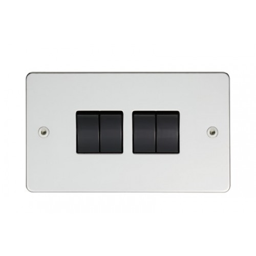 Eurolite Flat Plate 4 Gang Light Switches Stainless Steel from Cheshire ...