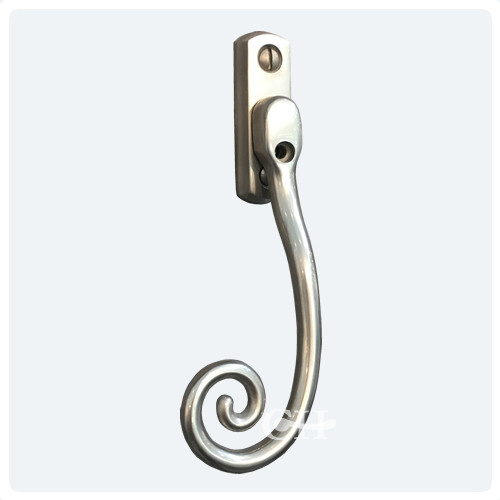 British Handmade Curly Espagnolette Window Handles in Nickel Chrome ...