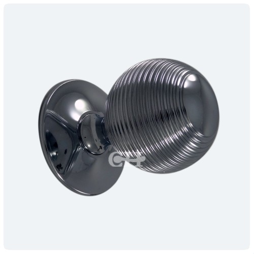 polished chrome beehive door knobs
