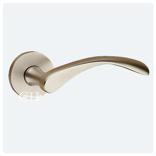 British Handmade Designer Lever Handles On Rose in Nickel Chrome Brass ...