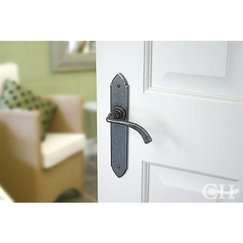 From The Anvil 33635 Gothic Lever Handles on Pewter Plain Latch ...