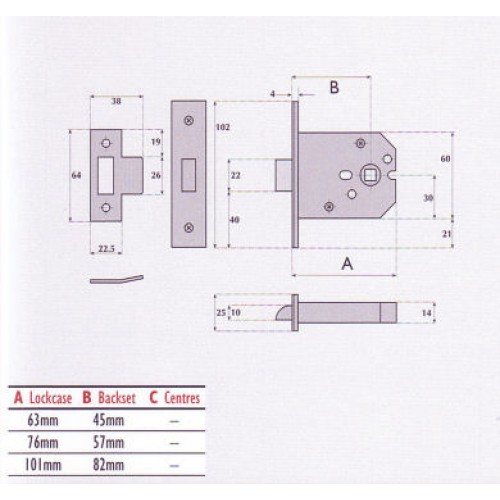 Guardian Locks Imperial Locks G4050 Heavy Mortice Latch In Brass Bronze ...