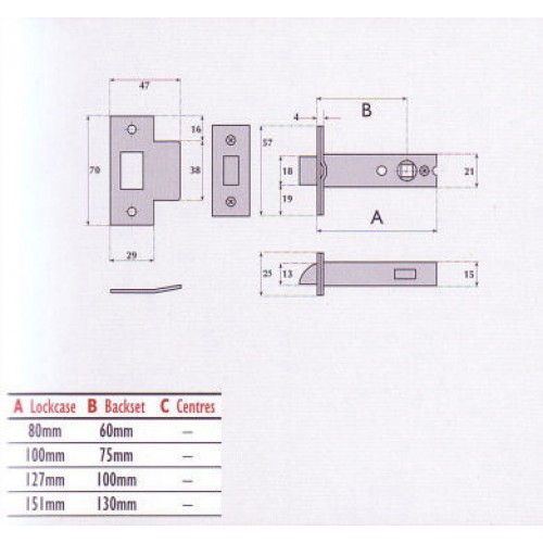 Guardian Locks Imperial Locks G4060 Tubular Mortice Latch In Brass ...