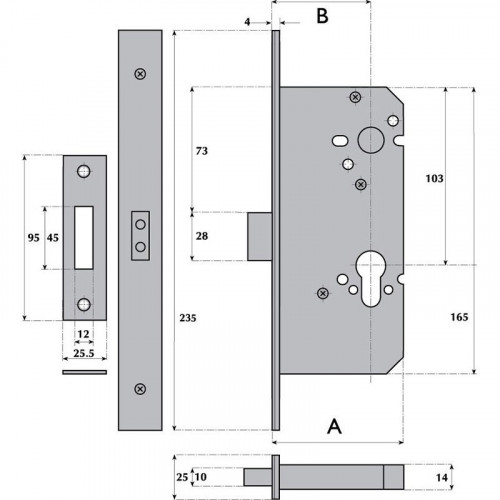 Guardian Locks Imperial Locks G72-7004 DIN Mortice Deadlock In Brass ...