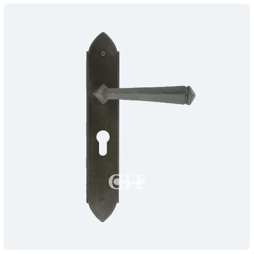 From The Anvil 33269 Gothic Lever Handles on Euro Lock Backplate from ...
