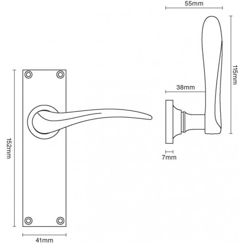 Croft 1810L 1811 Codsall Latch Lever Handles Brass Bronze Chrome or ...