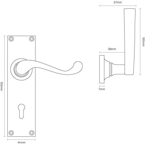 Croft 1906 1907 Lichfield Lever Door Handles Brass Bronze Chrome or ...