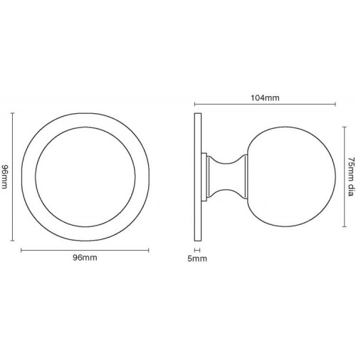 Croft 6406 Ball Centre Door Knobs On Square Rose In Brass Bronze Chrome ...