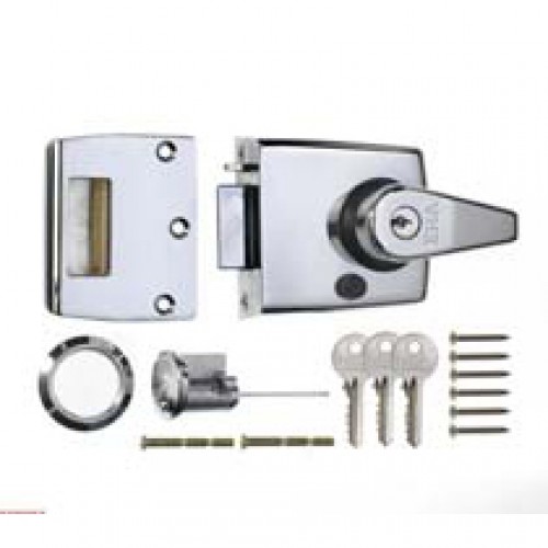 Era Automatic Deadlocking Rim Latch in Polished Chrome or Satin Chrome ...