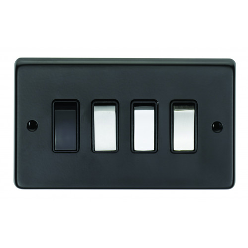 Eurolite DP Switched Fused Spur Black Nickel, Stainless Steel, Matt ... Eurolite DP Switched Fused Spur Black Nickel, Stainless Steel, Matt ...