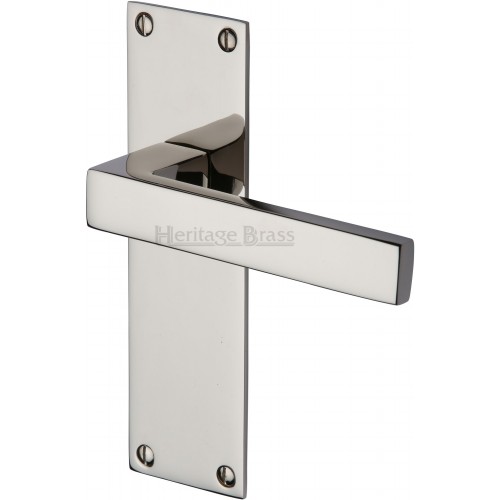 Metro Modern Square Lever Handles on Backplate in Polished Nickel from ...