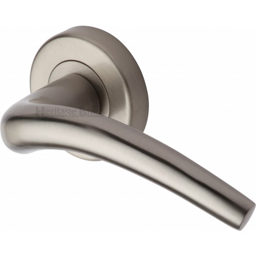 Wing Lever Handles on Rose in Satin Nickel from Cheshire Hardware ...