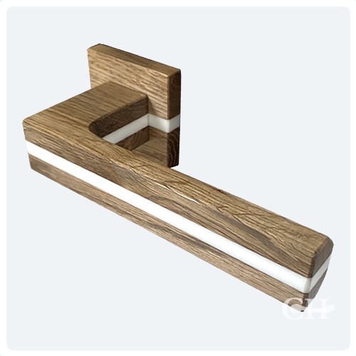 Slim Lines Oak Lever Handles on Rose | Door handles & door accessories ...