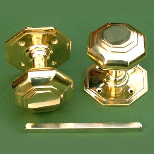 Octagonal Door Knobs in Polished Brass from Cheshire Hardware | Door ...