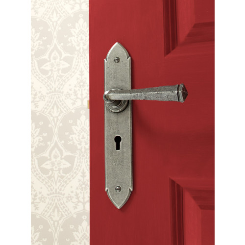From The Anvil 33600 Pewter Gothic Lever Door Handles on Keyhole Lock ...