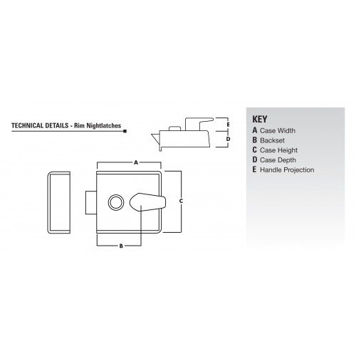 Era Automatic Deadlocking Rim Latch in Polished Chrome or Satin Chrome ...