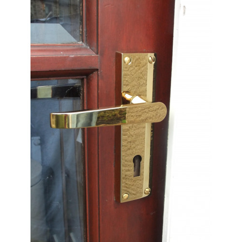 Victorian Door Lever Handle on Keyhole Lock Plate in Brass from ...