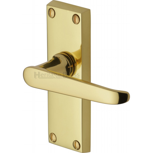 Marcus Victoria Lever Handles on Backplate in Polished Brass from ...