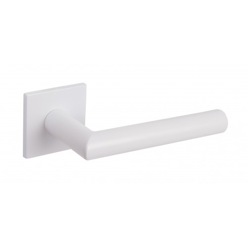 Covela Square Lever Handles On Rose In White | Door handles & door ...