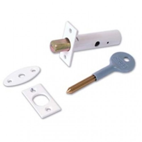 Yale Door Security Bolt with Key in White | Door handles & door ...