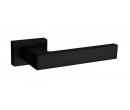 Slim Square Contemporary Lever Handles On Rectangular Rose Matt Black ...